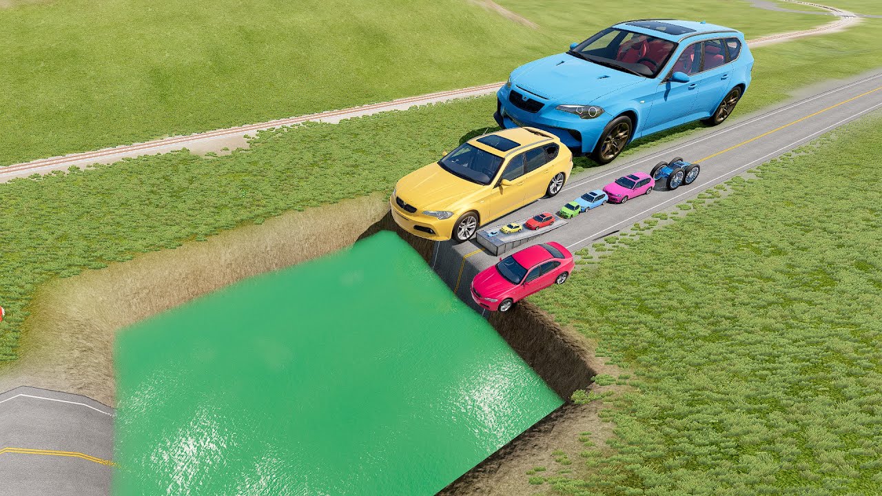 Big & Small Cars vs Square Giant Pit 😱 #14 - BeamNG.drive | Impala ...