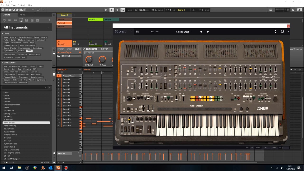 Organ Track Arturia CS 80V in NI Maschine - YouTube