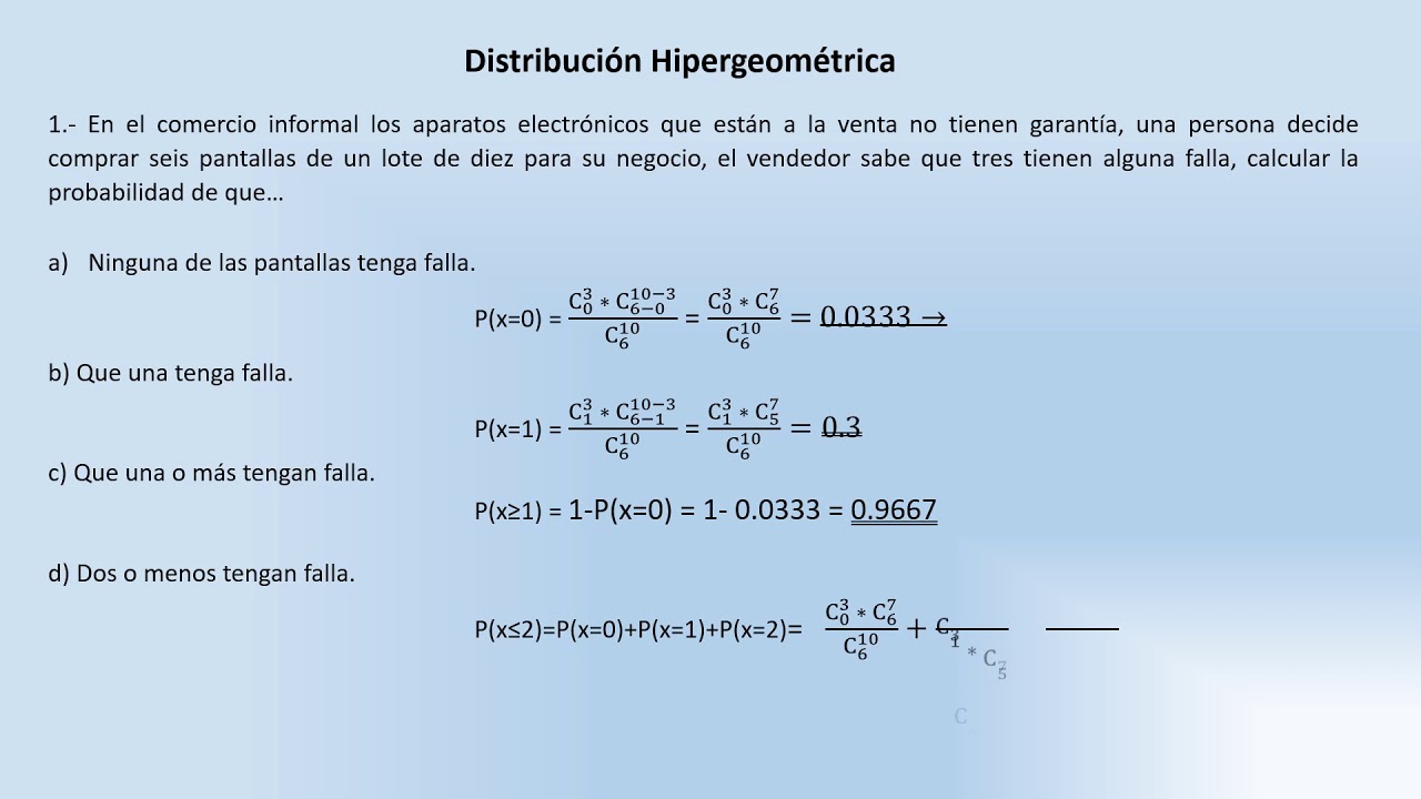 Distribución Hipergeométrica - YouTube