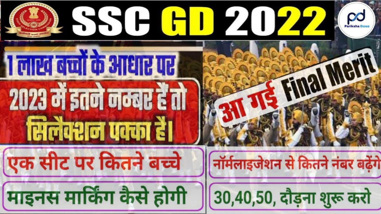 SSC GD CUT OFF 2022 !! ssc Gd final cut off 2022 !! ssc Gd expected cut ...