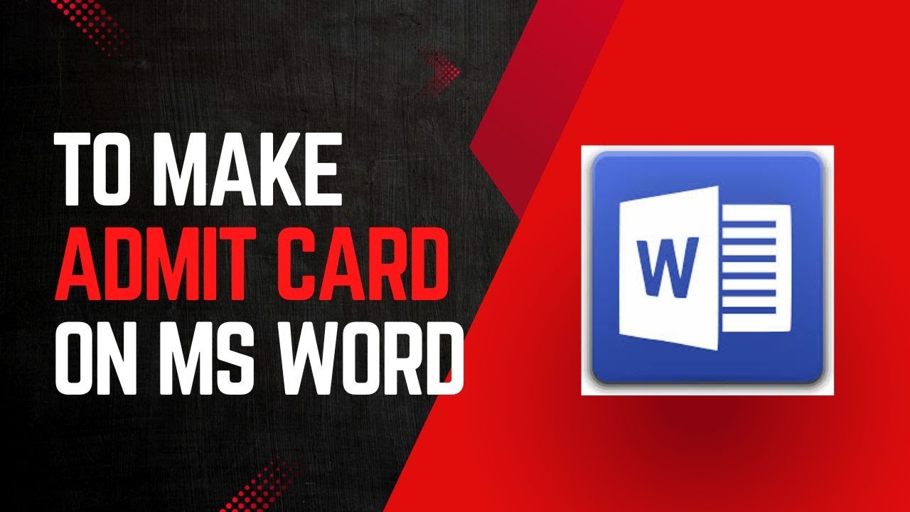 How to Create an Admit Card Easily" - YouTube