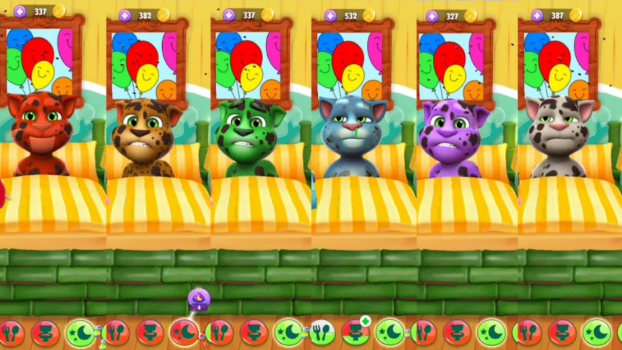 12 Colors My Talking Tom 2 Vs My Talking Tom 2 Red Vs Yellow Vs Green ...