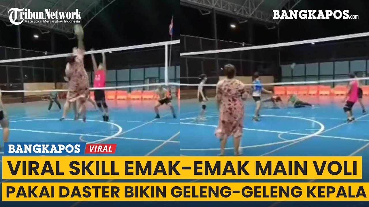 Viral Skill Emak Emak Main Voli Pakai Daster Bikin Geleng geleng Kepala ...