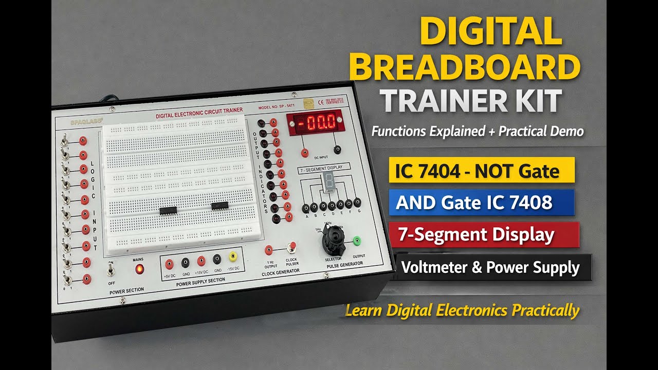 Digital Breadboard Trainer Kit Explained | IC 7404 NOT, IC 7408 AND | 7 ...