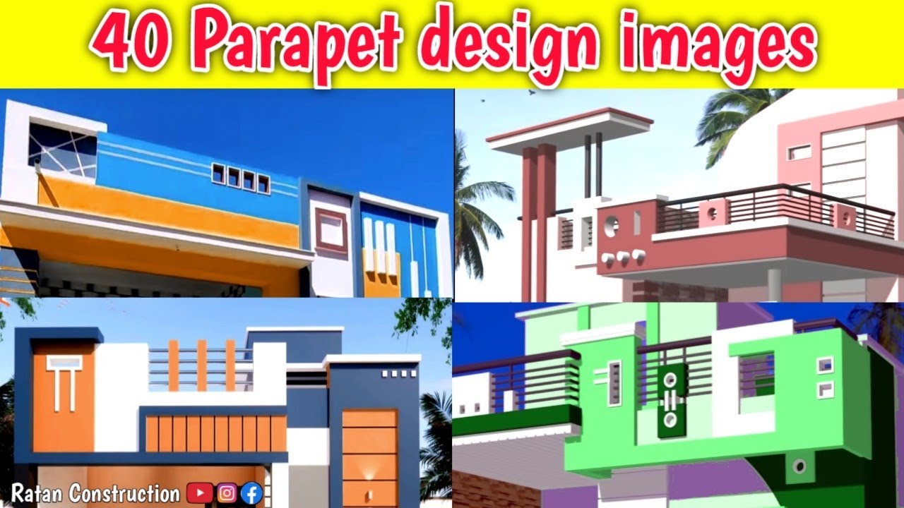 40 Parapet wall designs idea//village House Elevation Designs ...