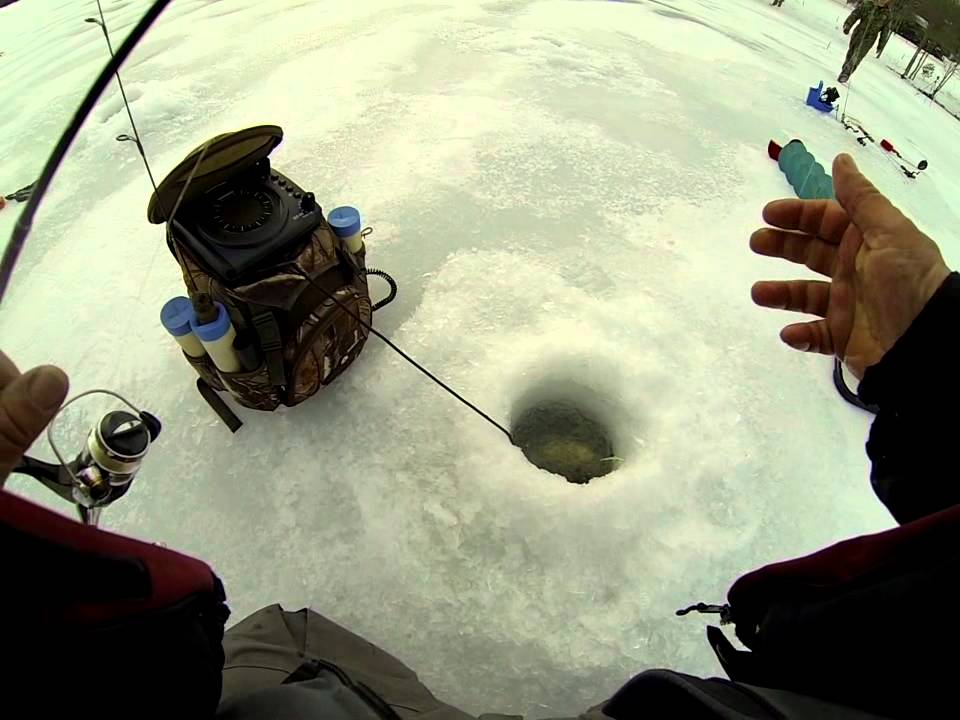 Ice Fishing CT Smallmouth Bass - YouTube