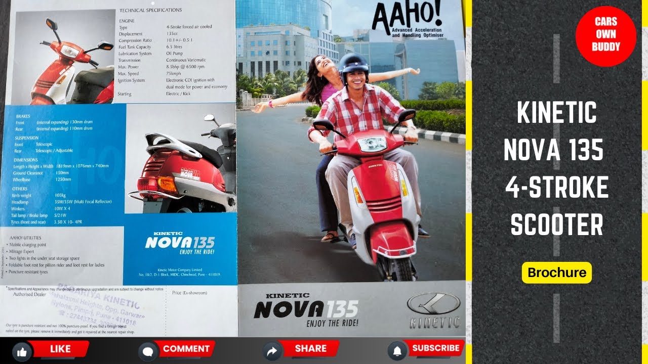 KINETIC NOVA 135 4-Stroke Scooter Brochure I Rare Scooter Brochure I ...