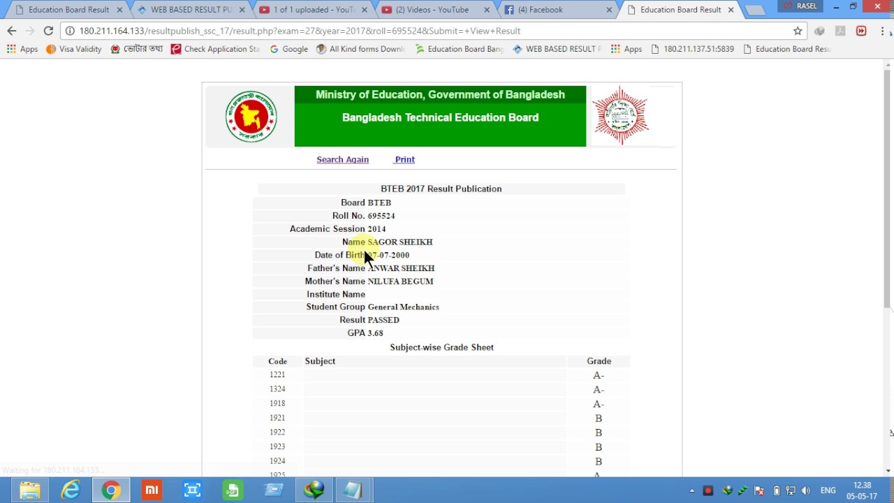 technical board result(bteb )2017 - YouTube
