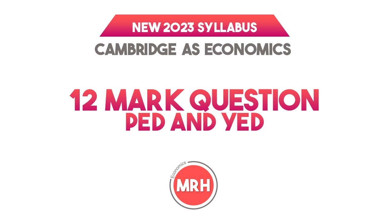 A Level Economics - 12 mark question - PED & YED - YouTube
