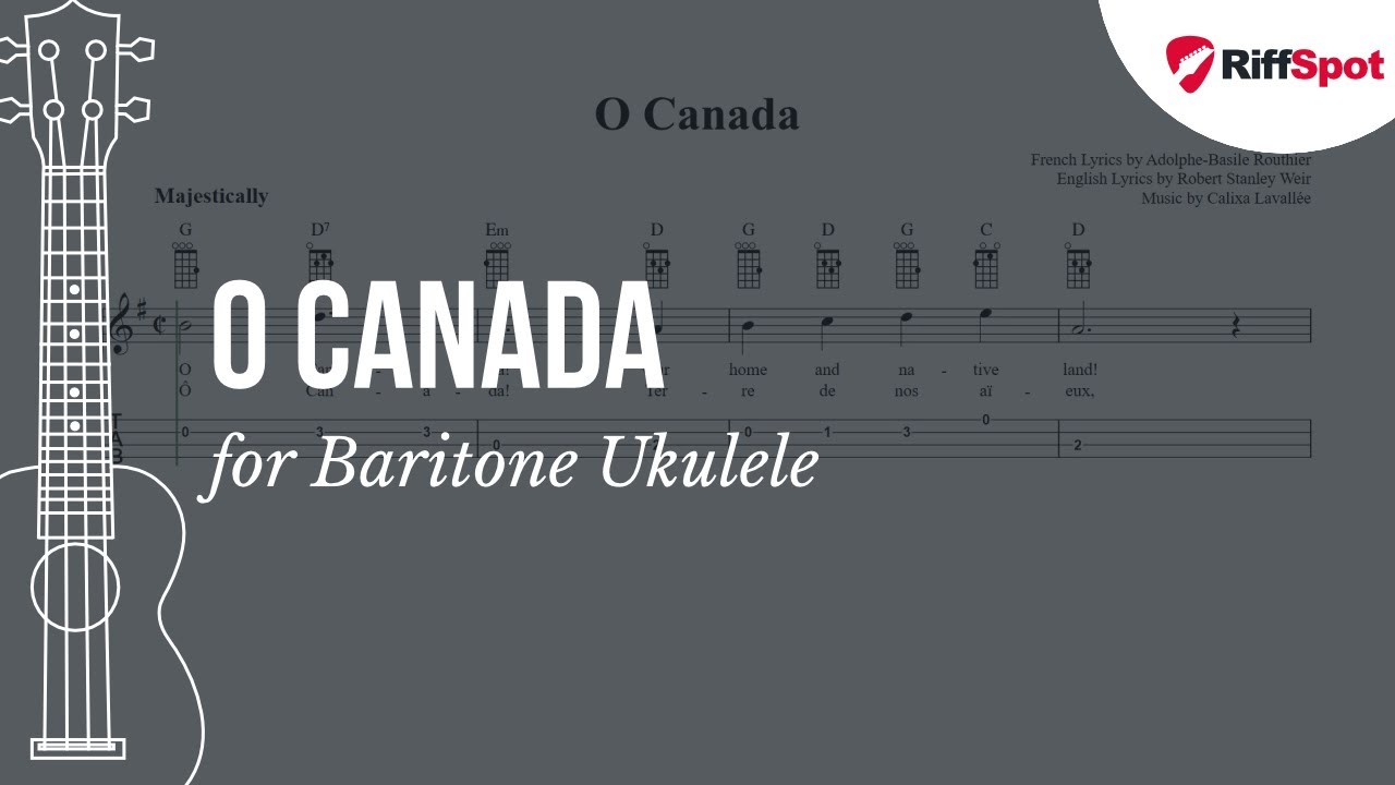 O Canada Baritone Ukulele Tab - YouTube