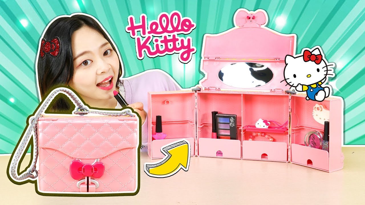 超萌凱蒂貓時尚美妝收納包！小伶玩具 | Xiaoling toys - YouTube