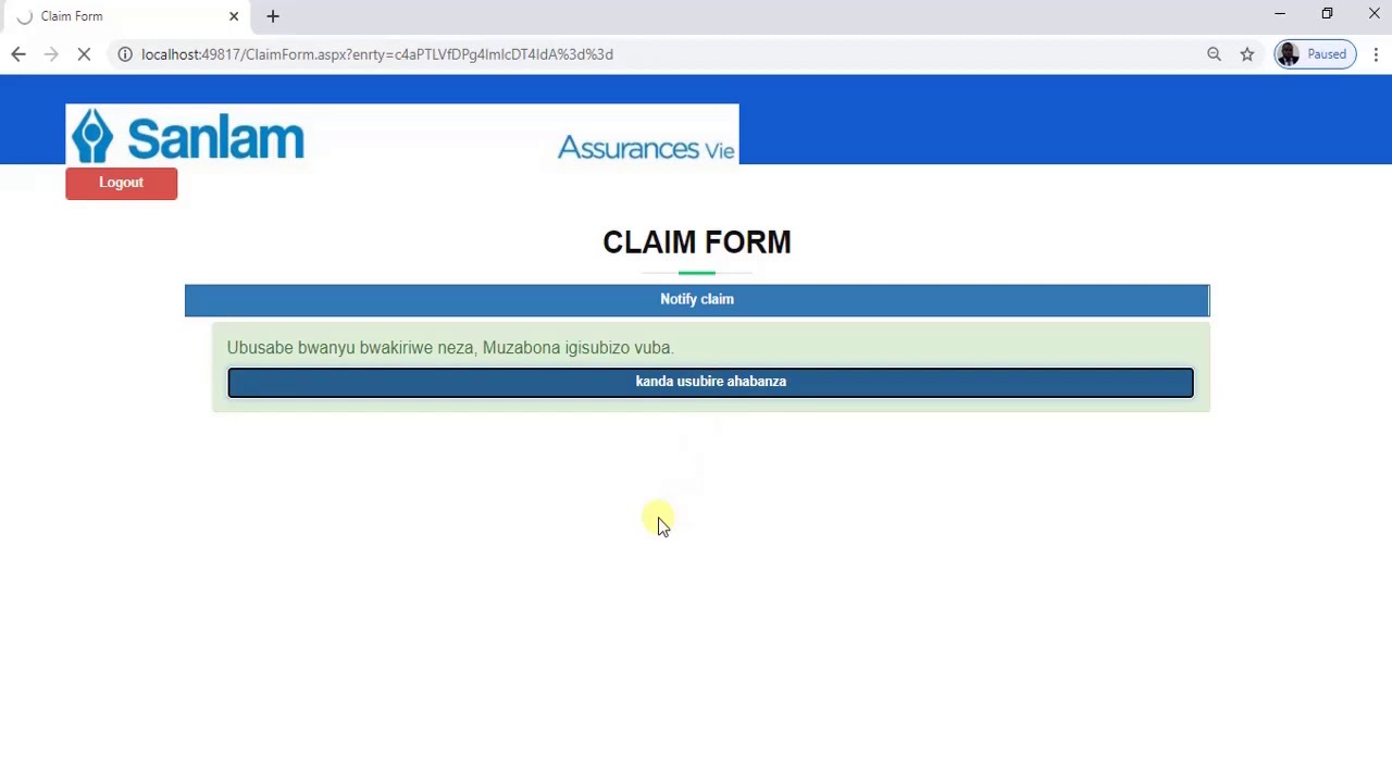 SANLAM VIE PLC online claim services RWANDA - YouTube