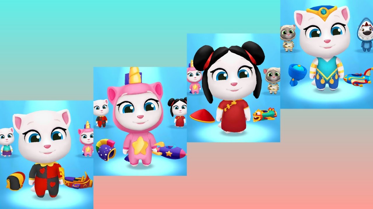 Talking Tom Gold Run - Carnival Angela, Lucky Angela, Genie Angela ...