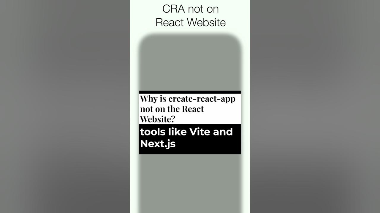 #React Interview Question: Why is create-react-app (CRA) no longer on the React website? - YouTube