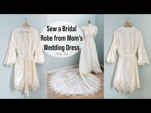 How can you repurpose a wedding dress into a robe?