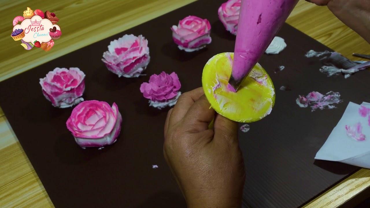 Tutorial Cara Membuat Bunga dari Butter Cream Mudah dan Simpel - YouTube