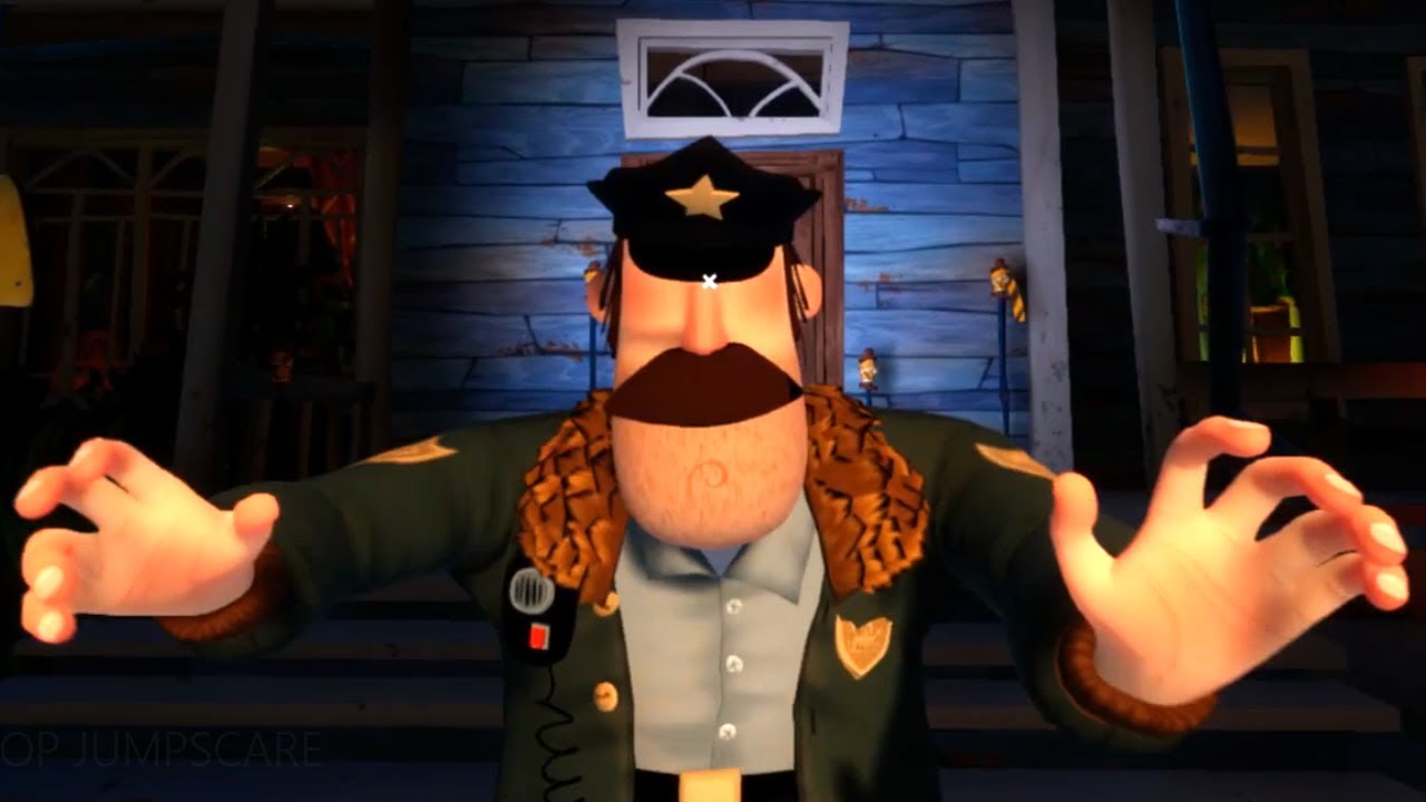 HELLO NEIGHBOR 2 COP OFFICER NIELSEN JUMPSCARE - YouTube