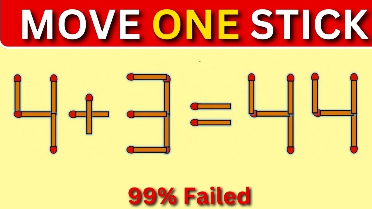 🤯 This Looks EASY! Move One Stick & Prove You’re Smart! 🔢 - YouTube
