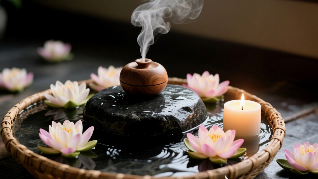 SPA RELAXATION MUSIC WITH FLOWING WATER AND GENTLE PIANO - YouTube