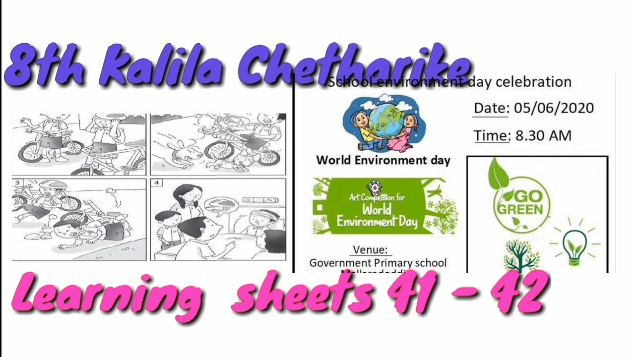 8th English Kalika chetharike | Learning sheets 41 - 42 | Key answers ...