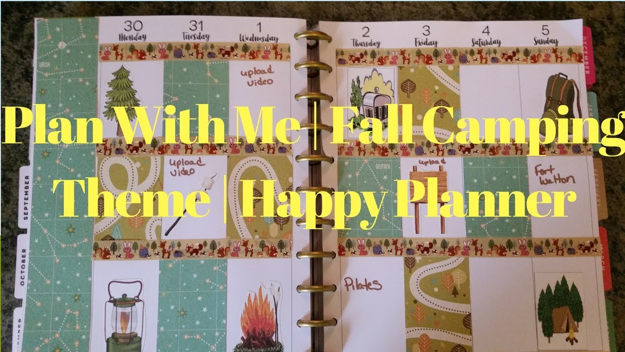 Plan With Me | Fall Camping Theme | Happy Planner - YouTube