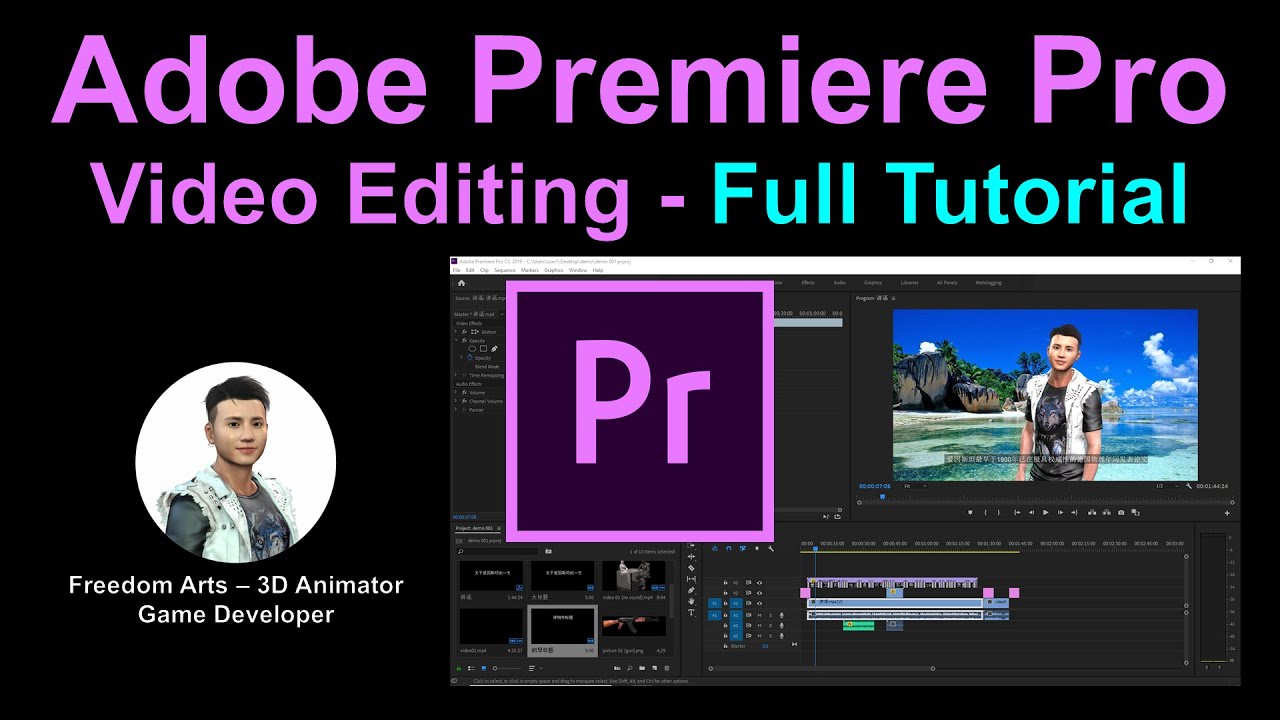 Adobe Premiere Pro full tutorial - Video Editing - YouTube