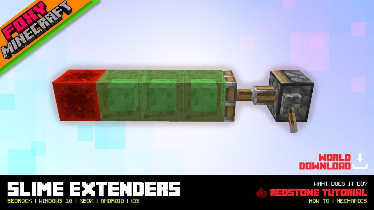 Redstone Slime Extenders | Tutorial | Minecraft Bedrock Edition (MCBE ...