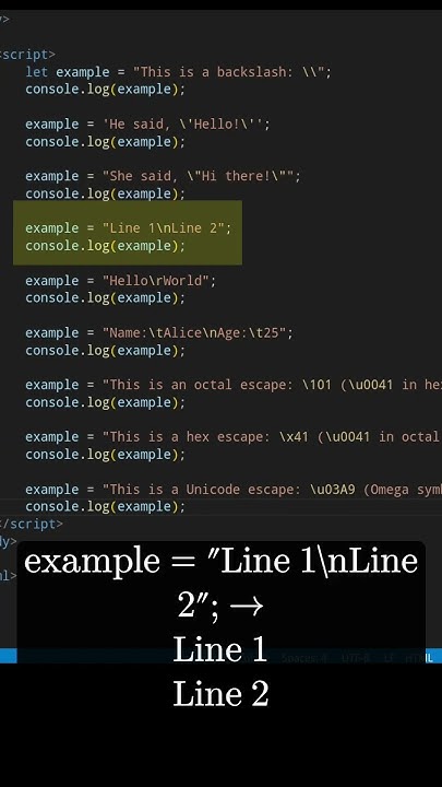 🧬 JavaScript 6a 🧬 escape characters 🧬 #javascript #js #coding #omg #wtf - YouTube