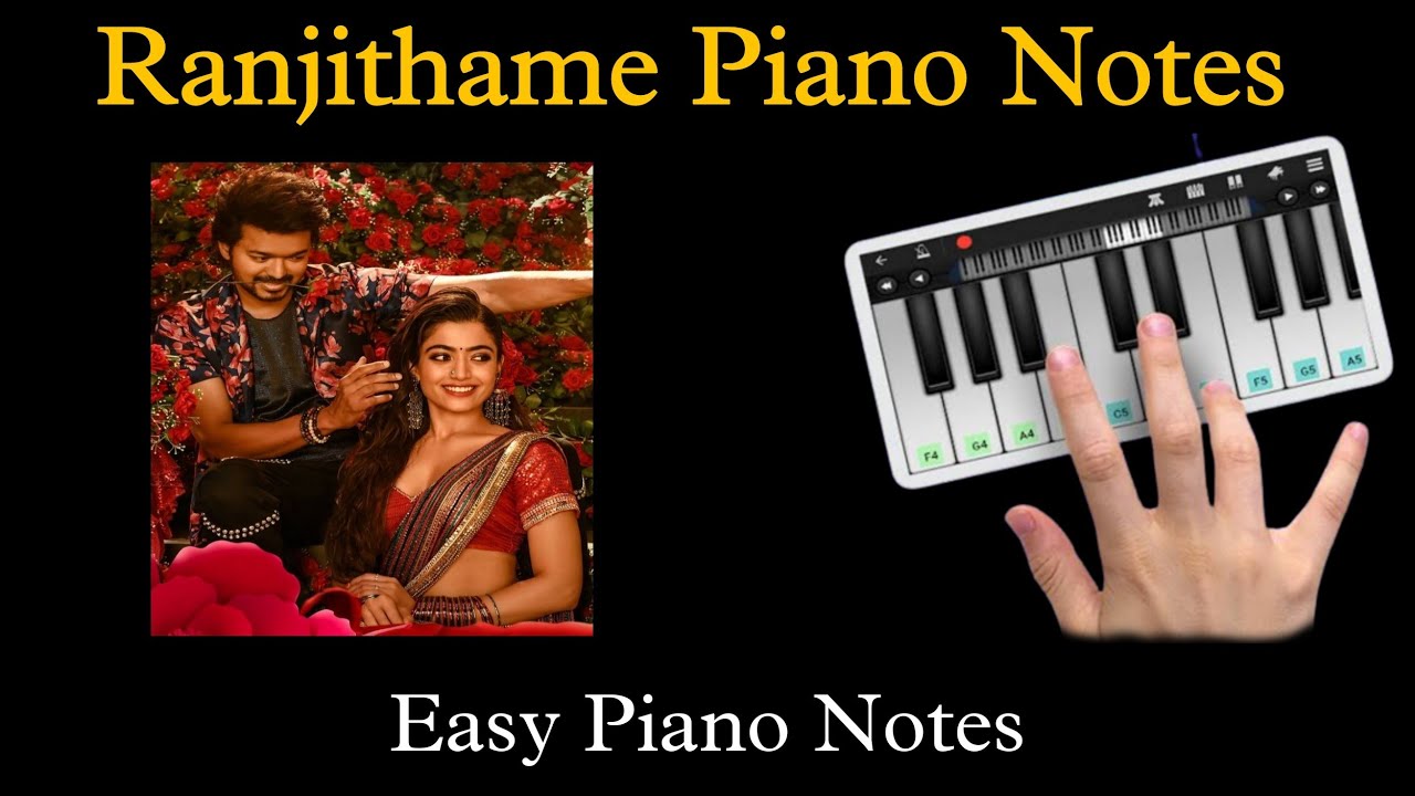 Ranjithame Ranjithame Song | Varisu | easy piano tutorial | mobile ...