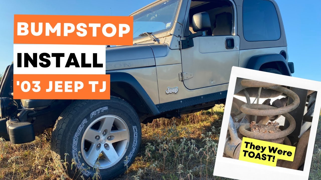 EASY Bump Stop Install- NO Shock Removal! Jeep TJ Wrangler #jeep - YouTube