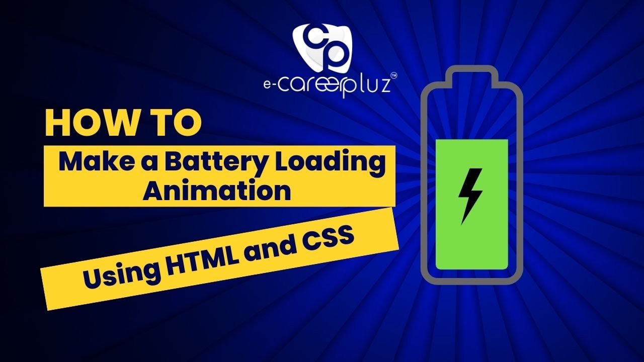 How To Make A Battery Loading Animation Using Html And Css Youtube