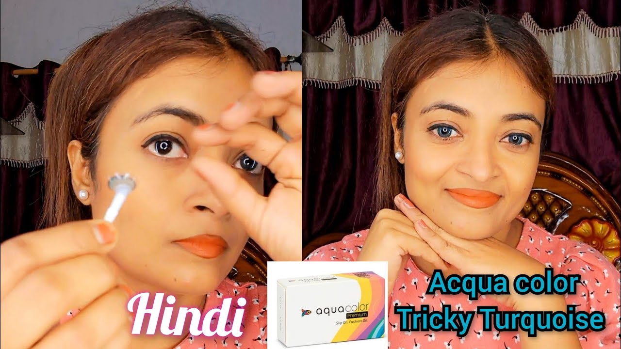 Acqua colour contact lens- shade Tricky Turquoise - YouTube