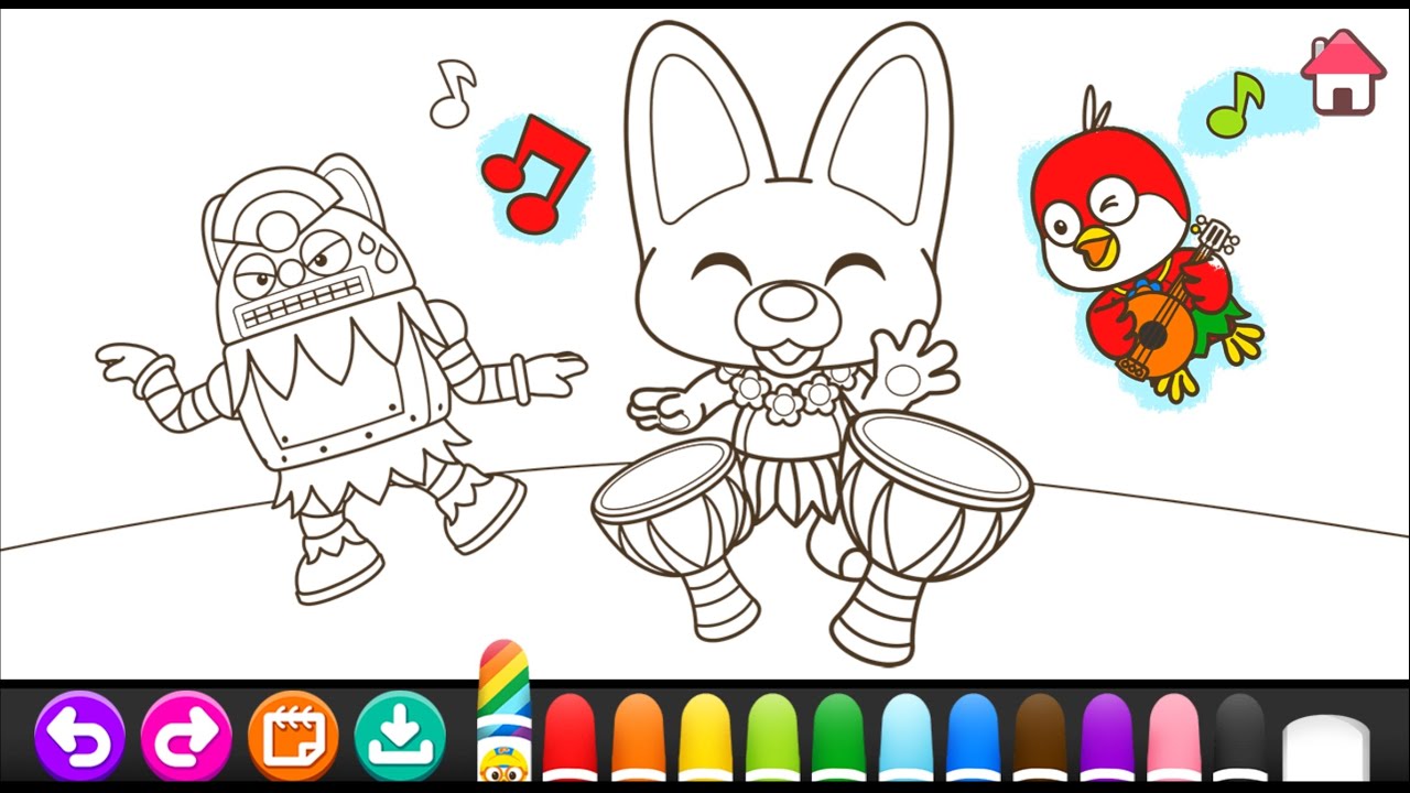 02 Mewarnai Pororo | Pororo Coloring Painting Drawing Art - YouTube