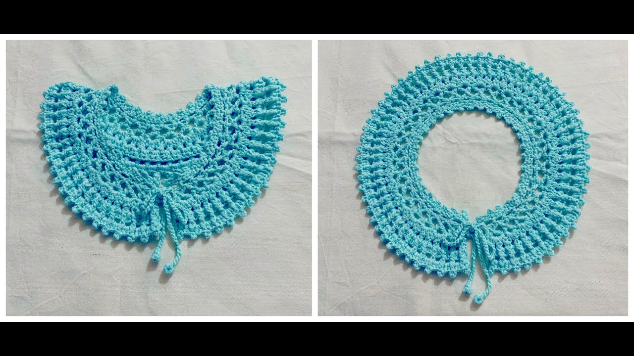 কুশিকাটার গলার ডিজাইন丨Crochet Collar Design丨Crochet Neck Design丨Step-by ...