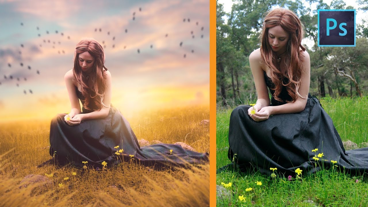 [ Photoshop Manipulation ] Change Photo Background & Mixing Color ...