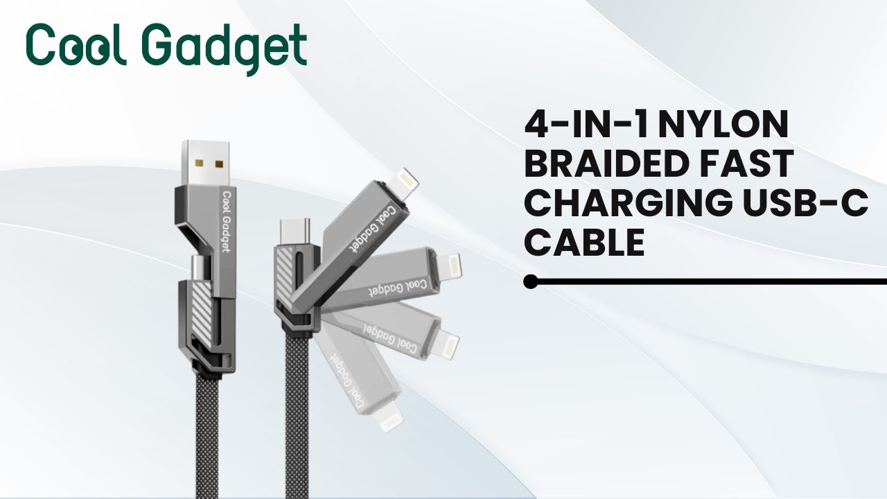 4-in-1 60W Fast Charging Cable for iPhone, iPad,MacBook, Android, or ...