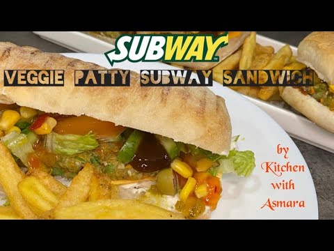Subway Veggie Patty Sandwich | How To Make Subway Sandwich | Sandwich ...