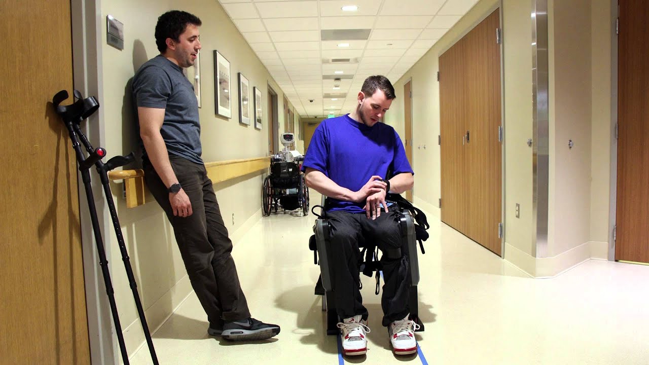 Rehab medicine: Device to help paraplegics walk is tested - YouTube