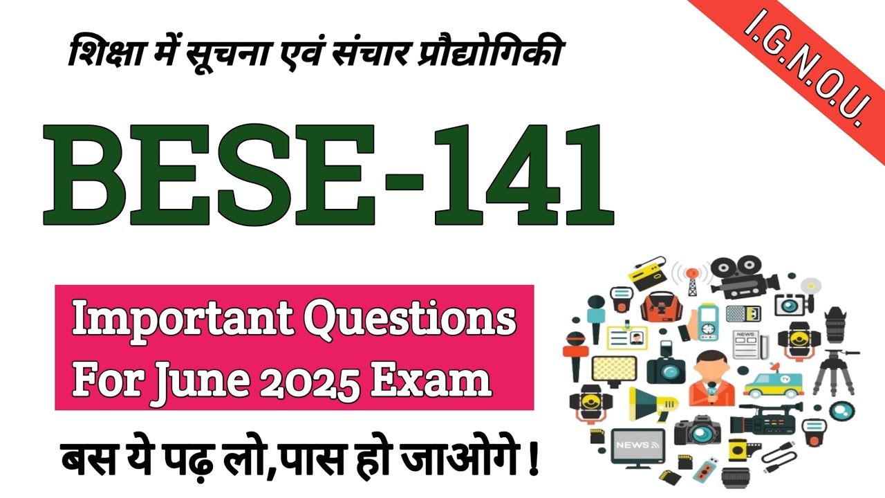 BESE-141 ICT IN EDUCATION | BESE 141 Important Questions For June 2025 ...