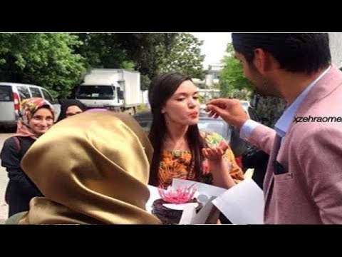 Erkan Meric with fans celebrate birthday of hazal subasi in public | Celebrities Profile