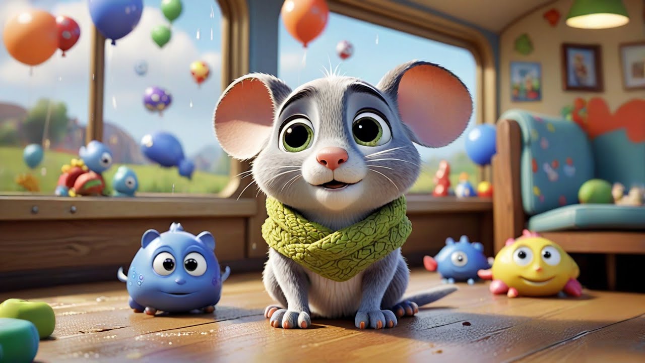 Three Squeaky Mice Ride a Train | Transportation & Counting Song for ...