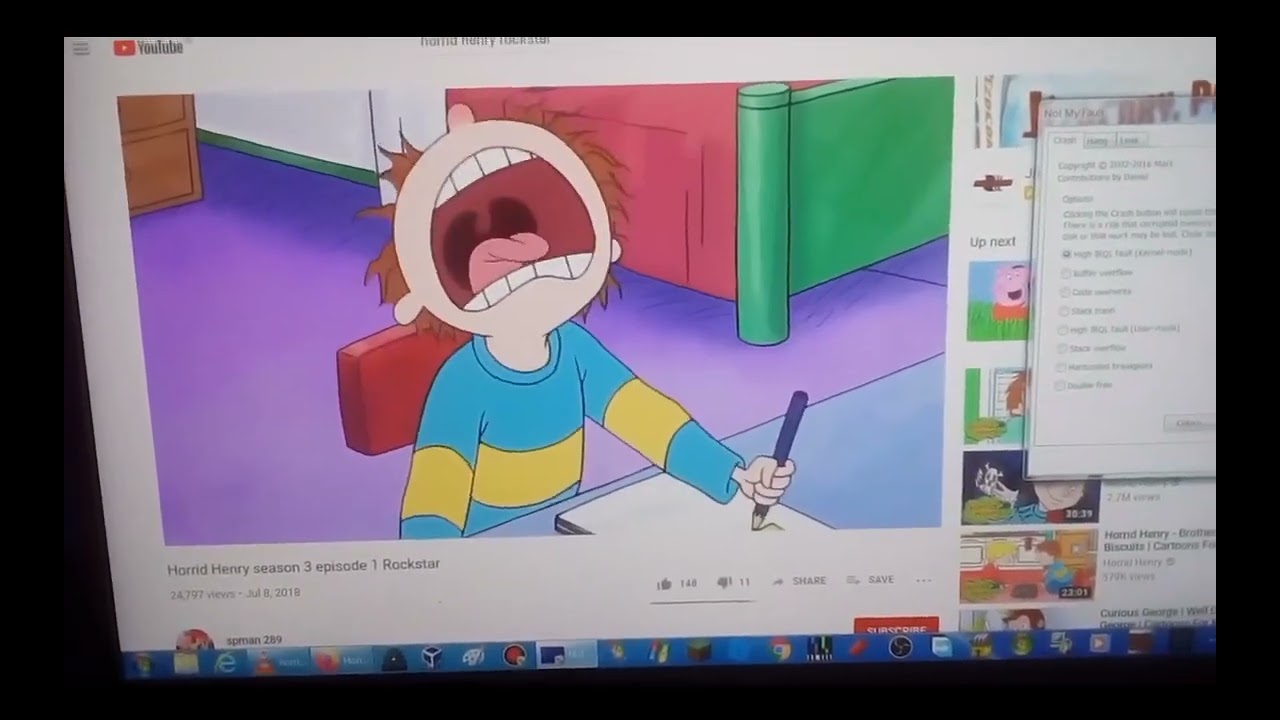 Horrid Henry Screaming Has BSOD - YouTube