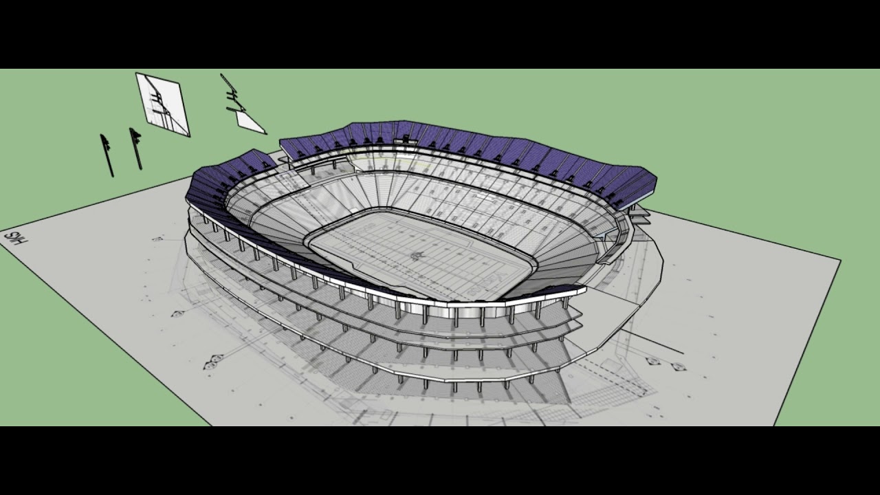 How to create a Stadium in Sketchup. US Bank Stadium - YouTube