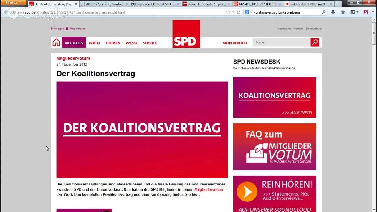 [Politik] Koalitionsvertrag - SPD vs. CDU vs. SPD-Mitglieder - YouTube