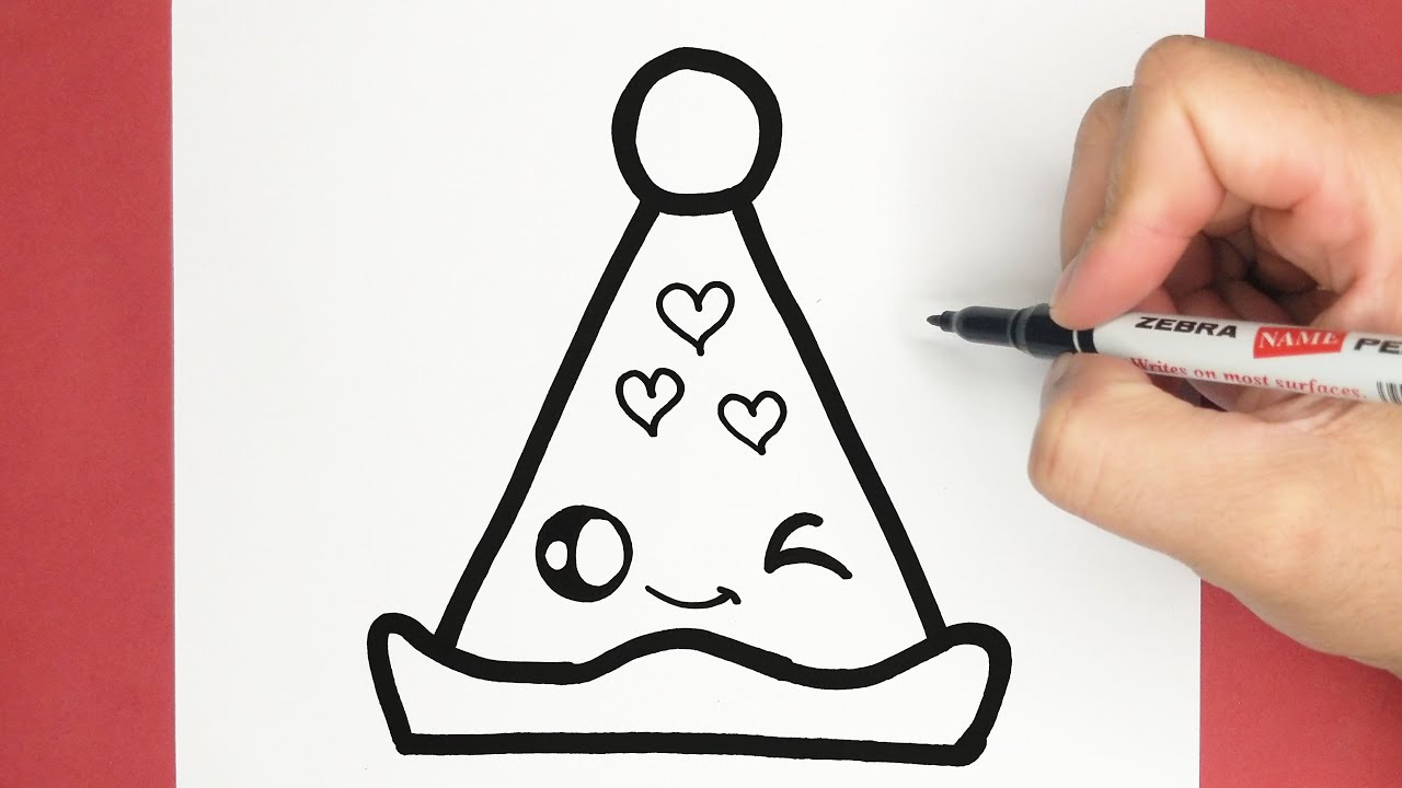 HOW TO DRAW A CUTE PARTY HAT,STEP BY STEP, DRAW CUTE THINGS - YouTube