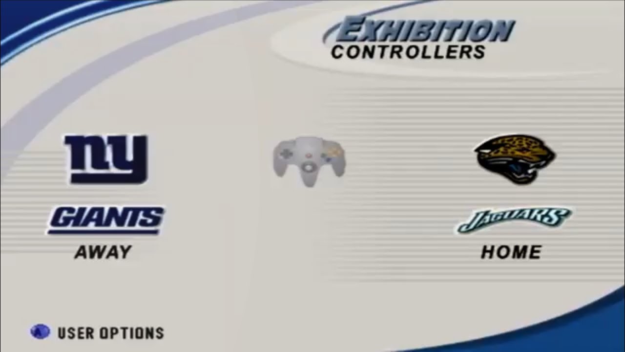 Madden 2001 N64- New York Giants vs Jacksonville Jaguars - YouTube