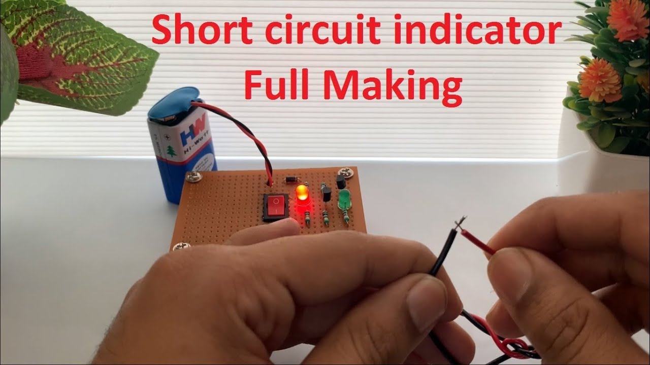 Short circuit indicator Using NPN Transistor BC547 Full Making Project ...