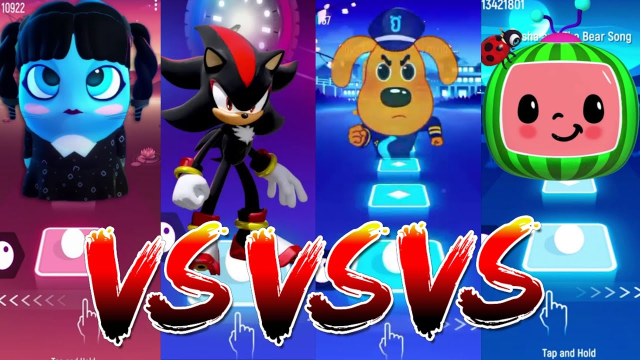 WEDNESDAY VS SONIC VS SHERIFF LABRADOR VS COCMELON | Tiles Hop Music ...