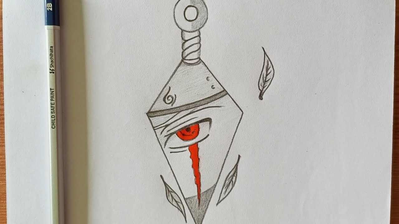 Kunai Weapon 🔪 Kakashi Eye 👁️ Drawing || kunai drawing || full video ...