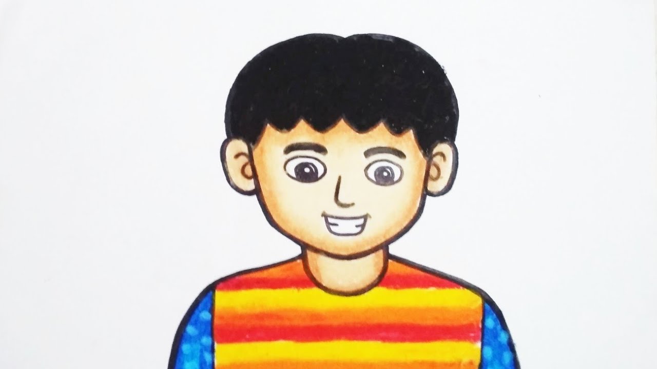 Tutorial Menggambar dan Mewarnai Kepala Anak Laki-laki ( BOY ) - YouTube